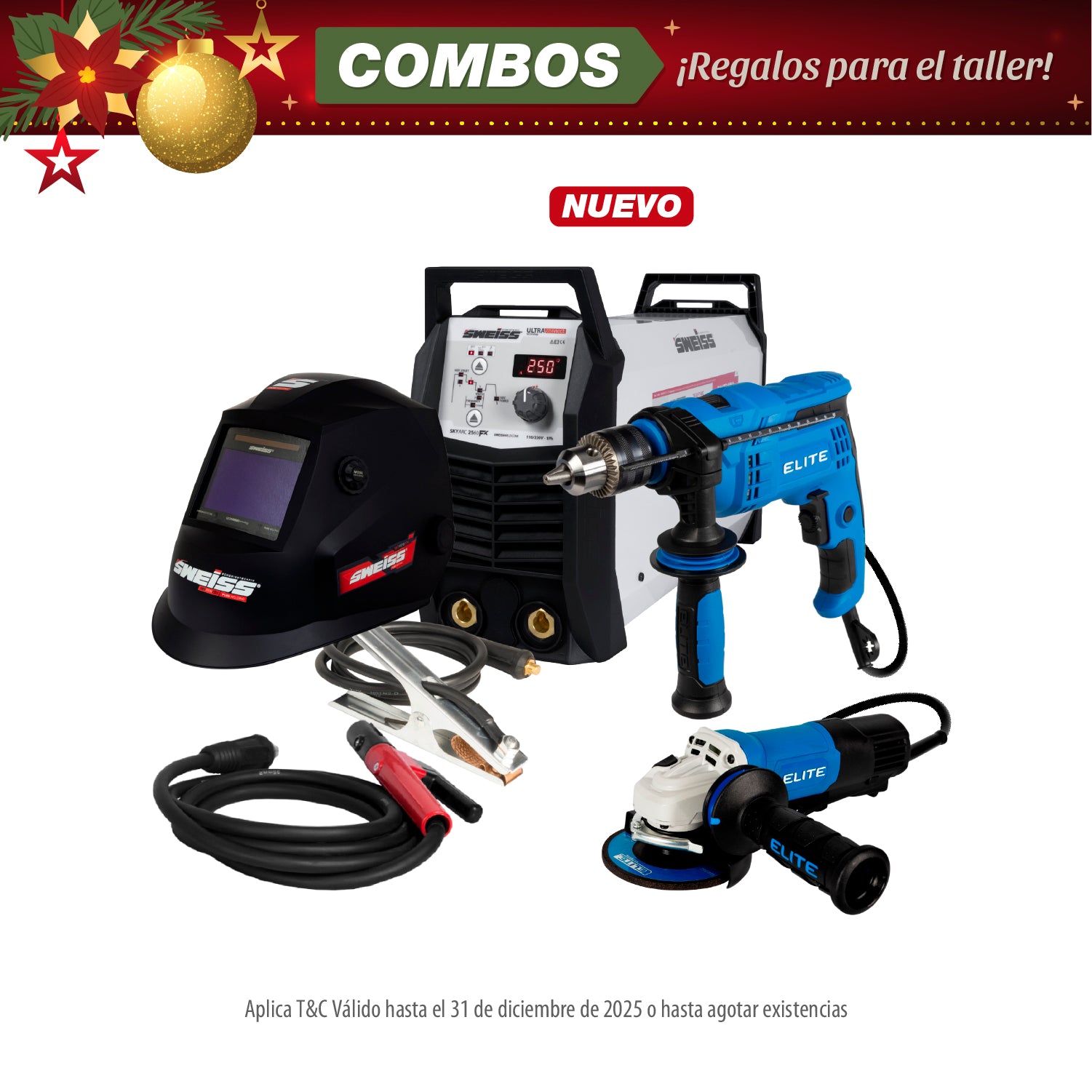 COMBO SOLDADOR INVERSOR + ESMERILADORA ANGULAR 4-1/2PUL + TALADRO PERC ...