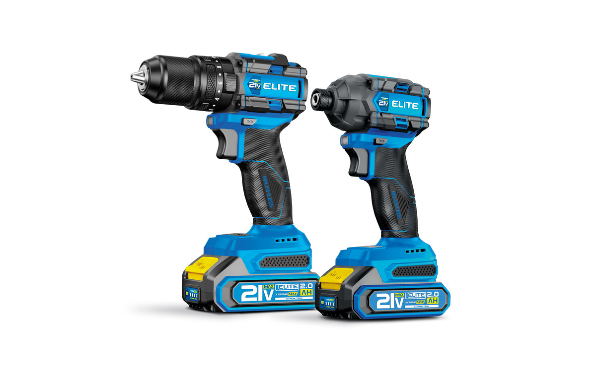 Kit Inalámbrico Brushless 21V ELITE – Taladro Percutor 1/2” + Atornill ...